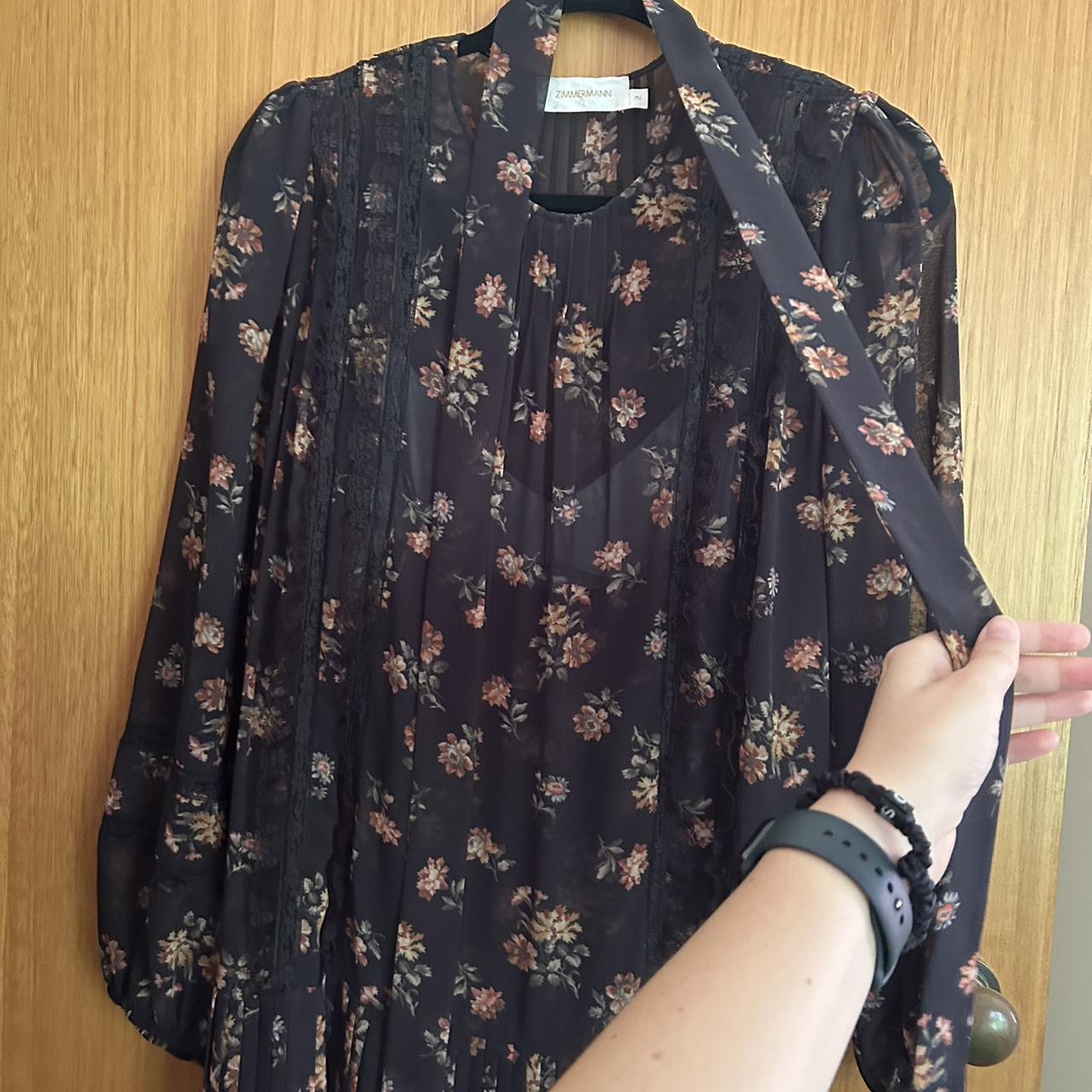 Zimmerman Black Floral Dress (with matching slip... - Depop