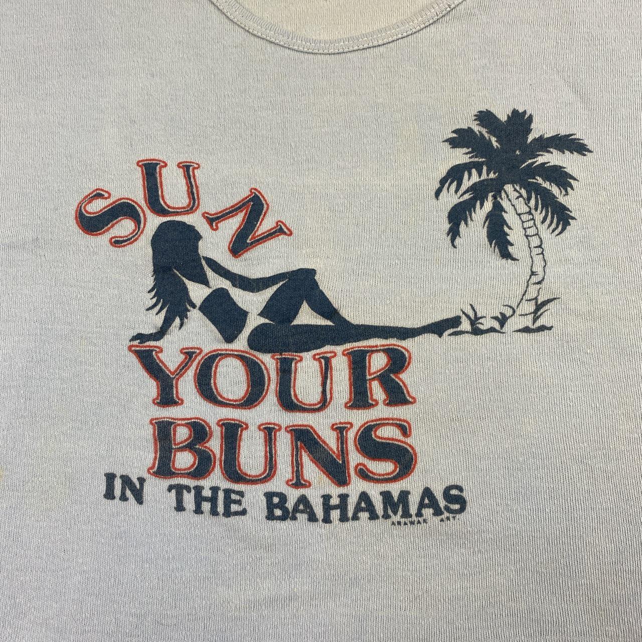 vintage 80s Sun your Buns tshirt tagged medium fits... - Depop