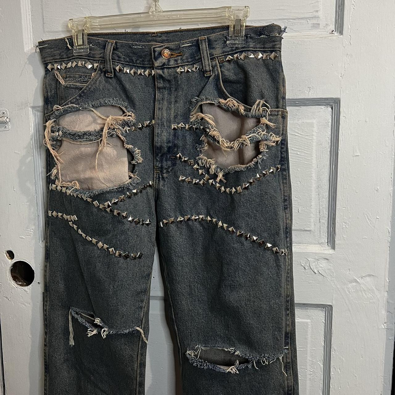 FREE SHIPPING 🖤 PYRAMID CHAIN LINK RUSTY DENIM... - Depop