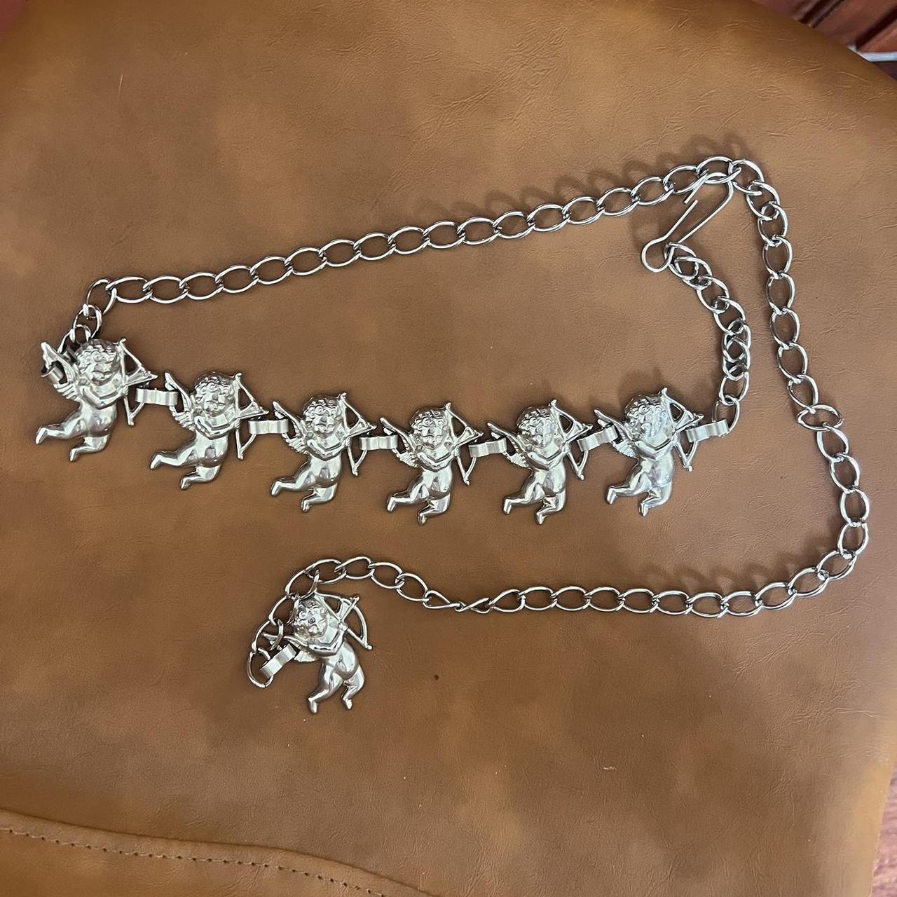 Vintage cherub Cupid chain belt, super adjustable,... - Depop