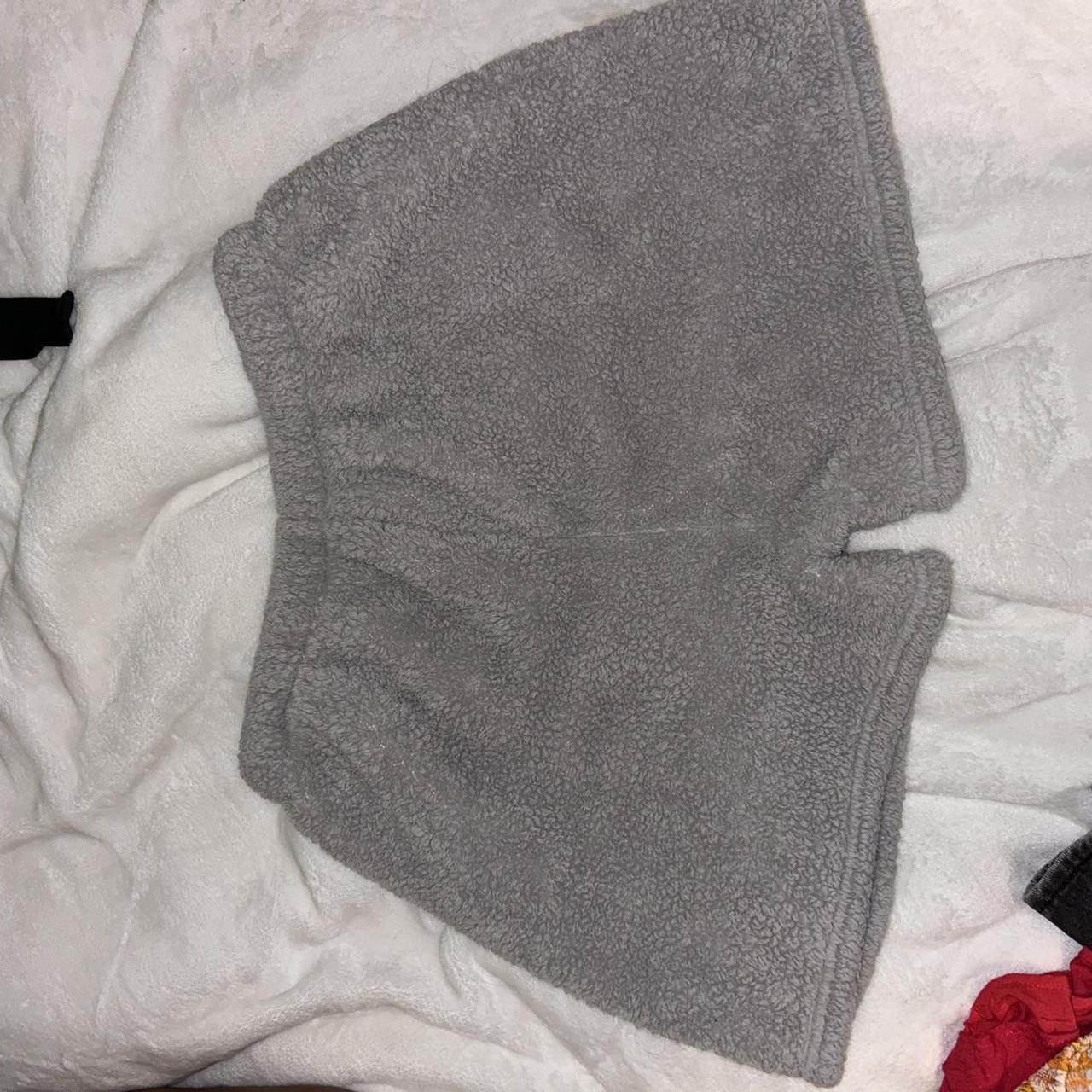 fluffy pajama grey shorts super soft and... - Depop