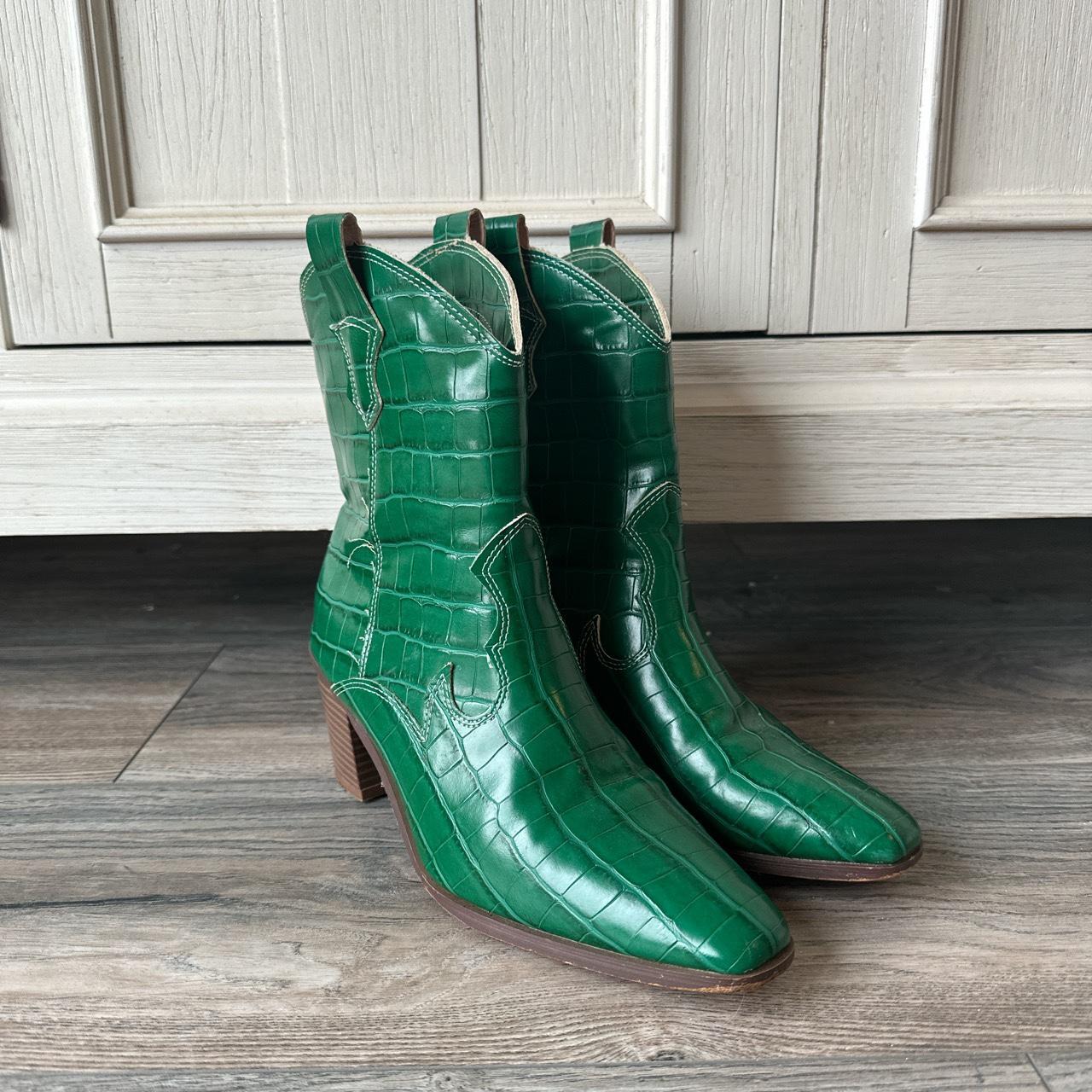 Bright green short cowboy boots! Super cute, but... - Depop