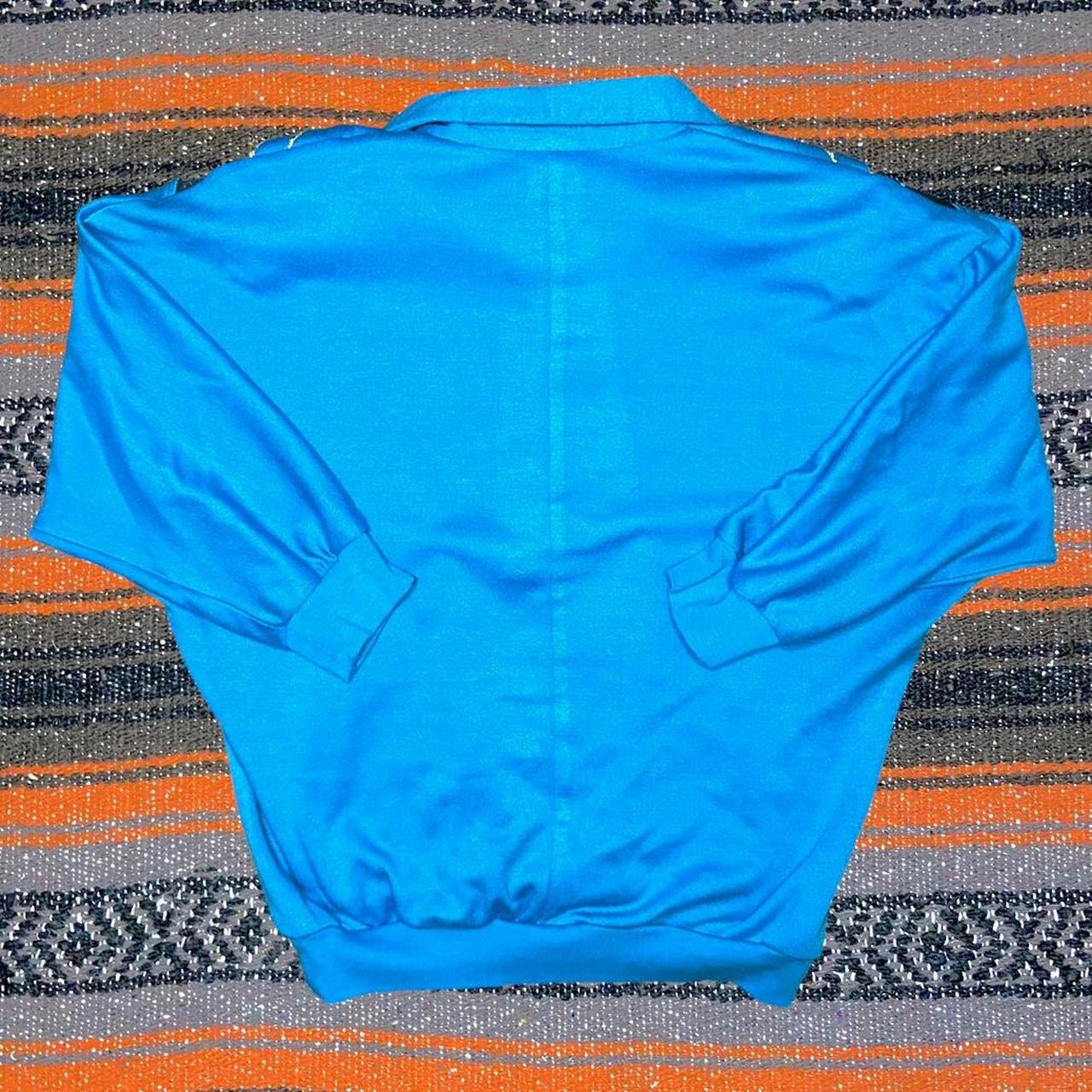 Vintage 80s Blue, Pink, & Black Collared 3-Button... - Depop