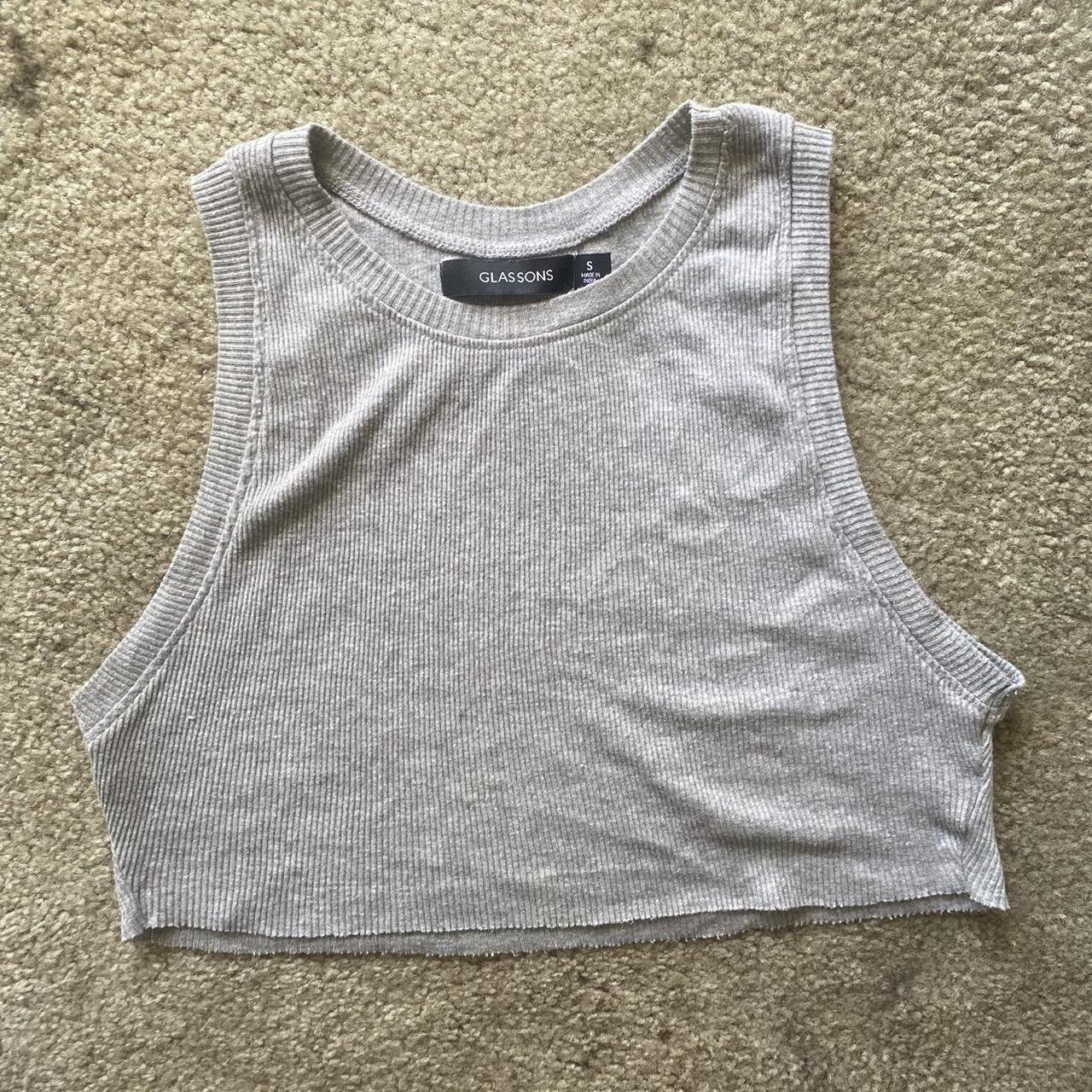 Glassons Cropped Tank Top - size S - raw hem... - Depop