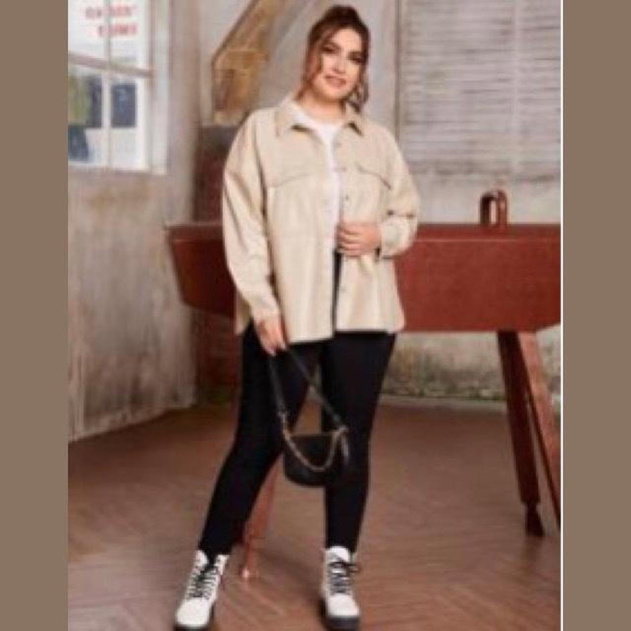 SHEIN Women's Cream and Tan Jacket | Depop