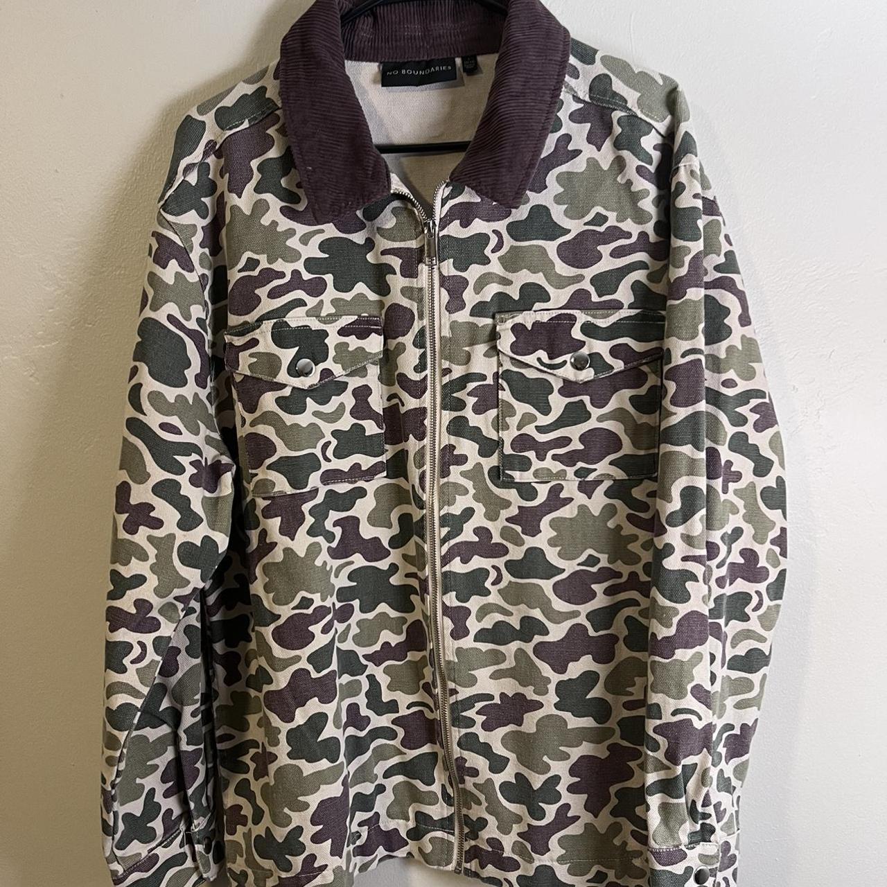 Mens NoBoundaries Camo Zip up Overcoat Brand new... - Depop