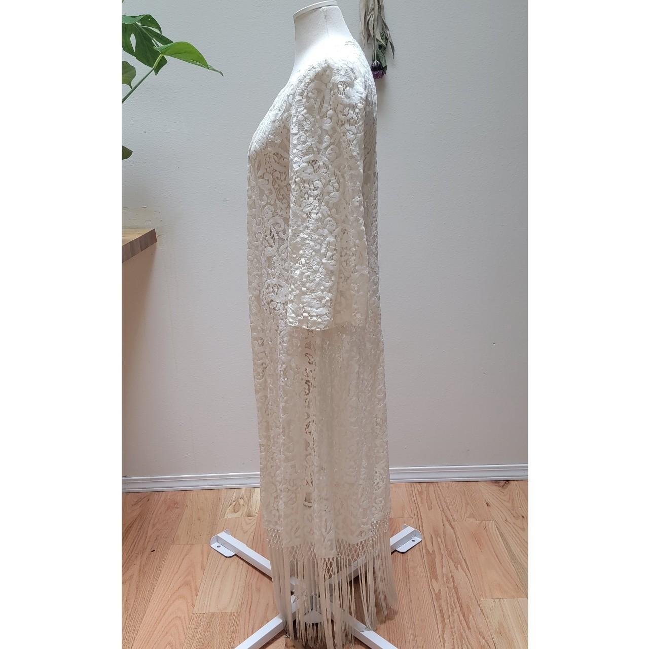 Vintage lace crochet cardigann cotton For sale is... - Depop