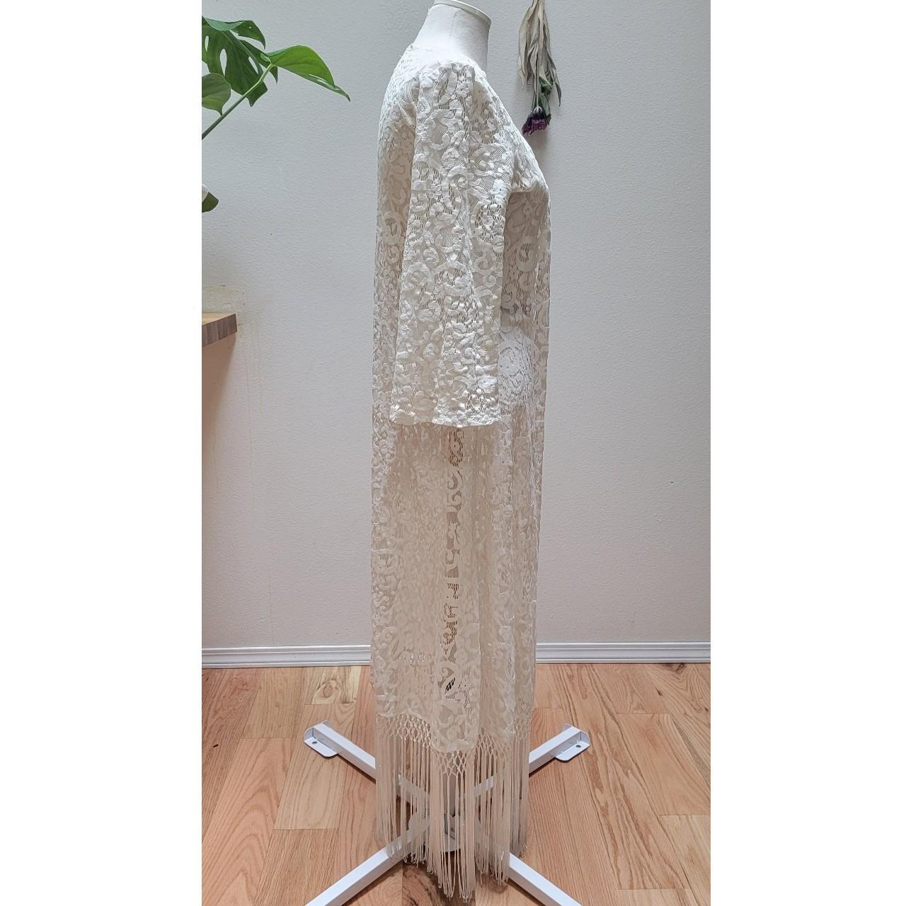 Vintage lace crochet cardigann cotton For sale is... - Depop