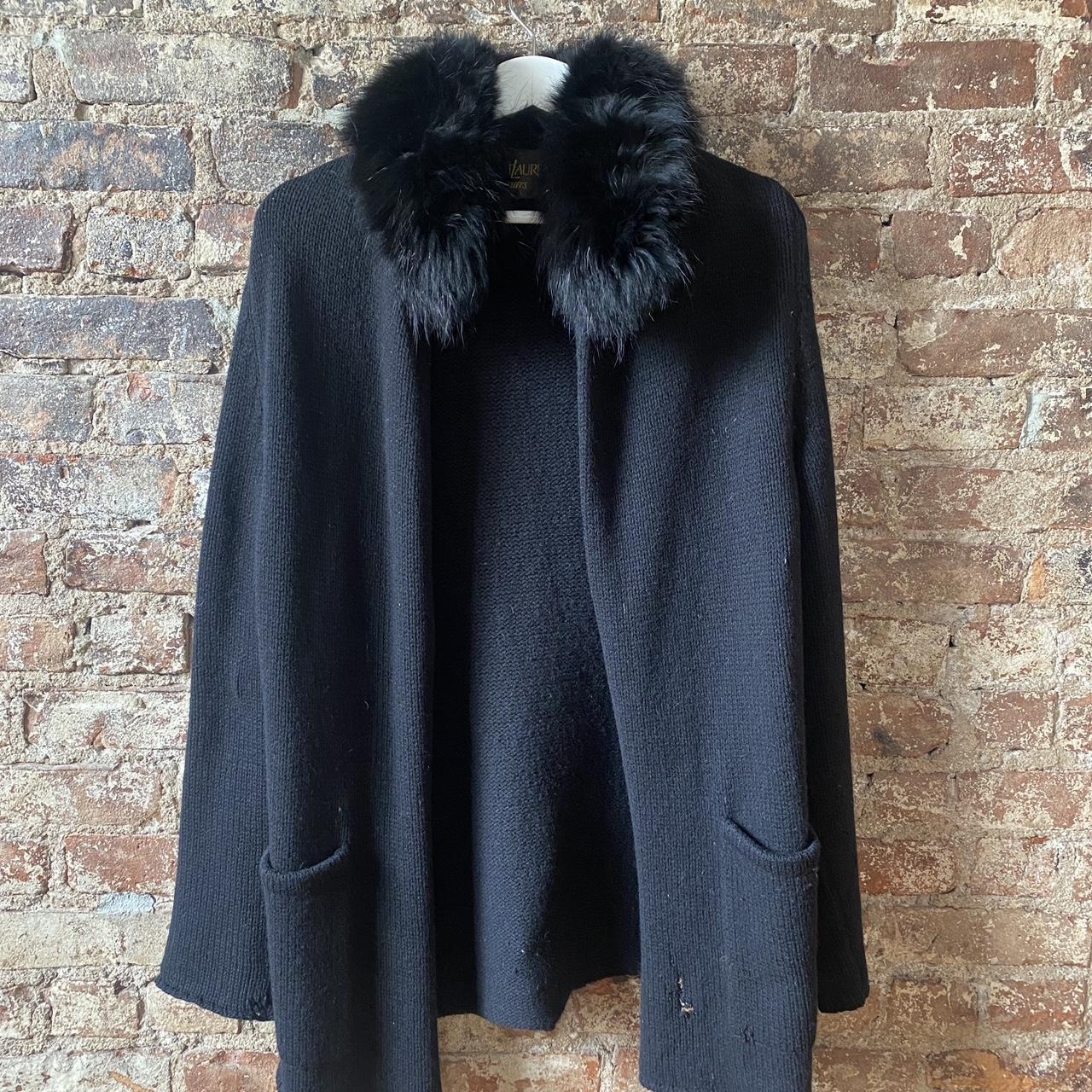 Yves Saint Laurent Women's Black Cardigan | Depop