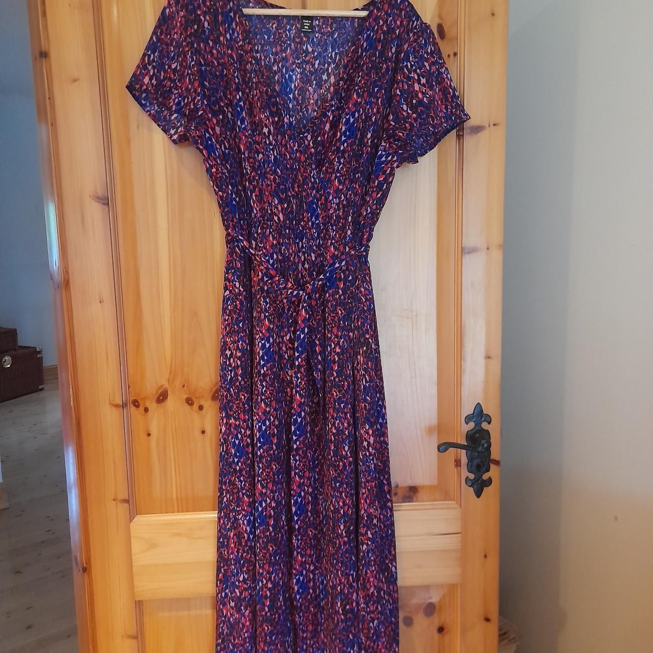 Shein curve maxi dress. size OXL, Faux wrap front,... | Depop
