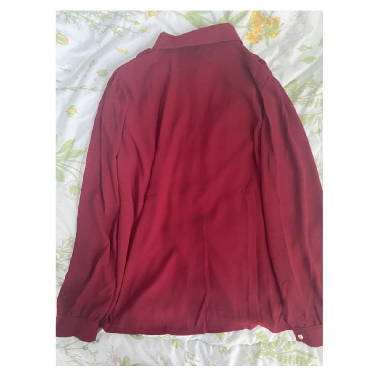 Red Victorian Vampire Gothic Ruffle Blouse. Perfect... - Depop