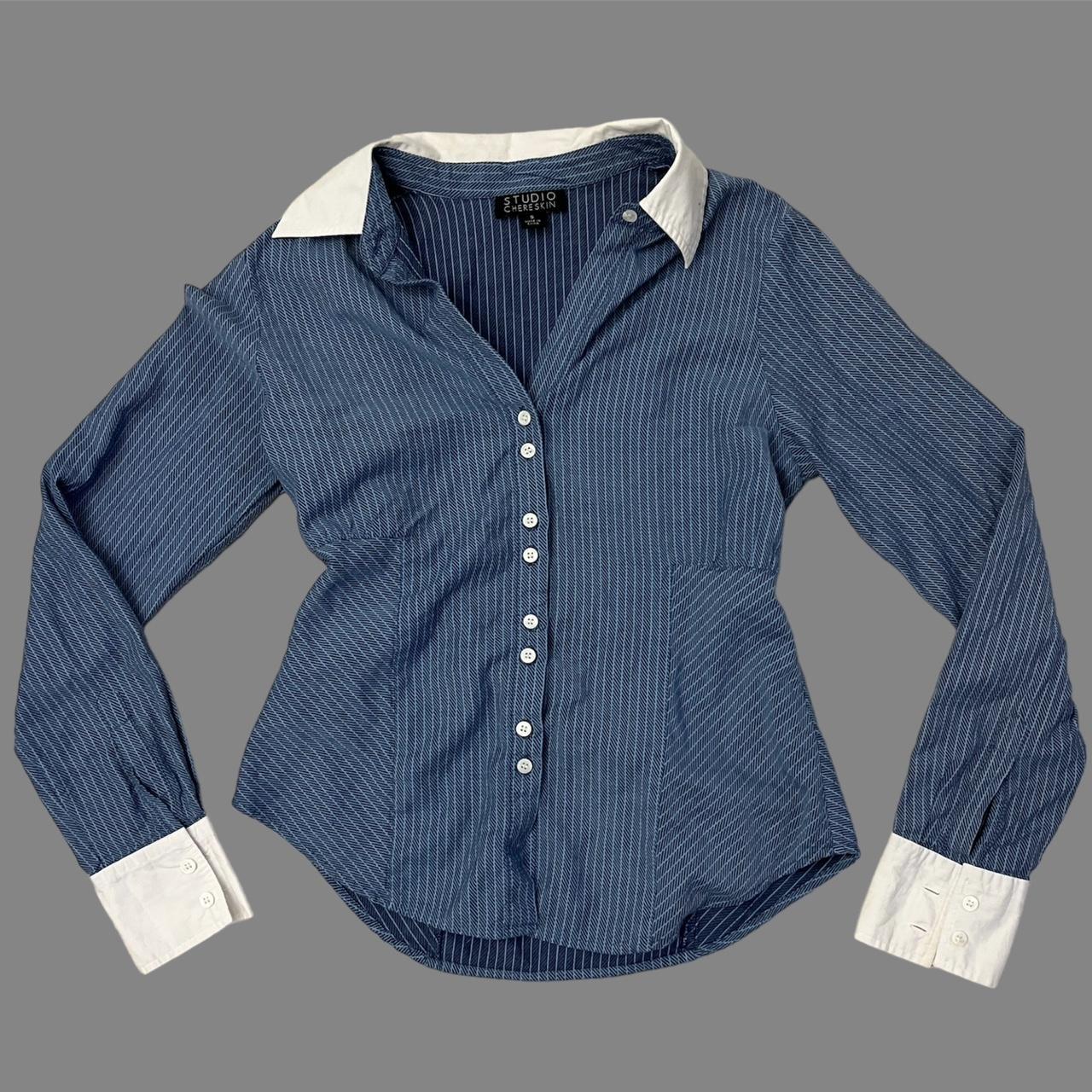 office siren top early 2000s button up top. y2k... - Depop