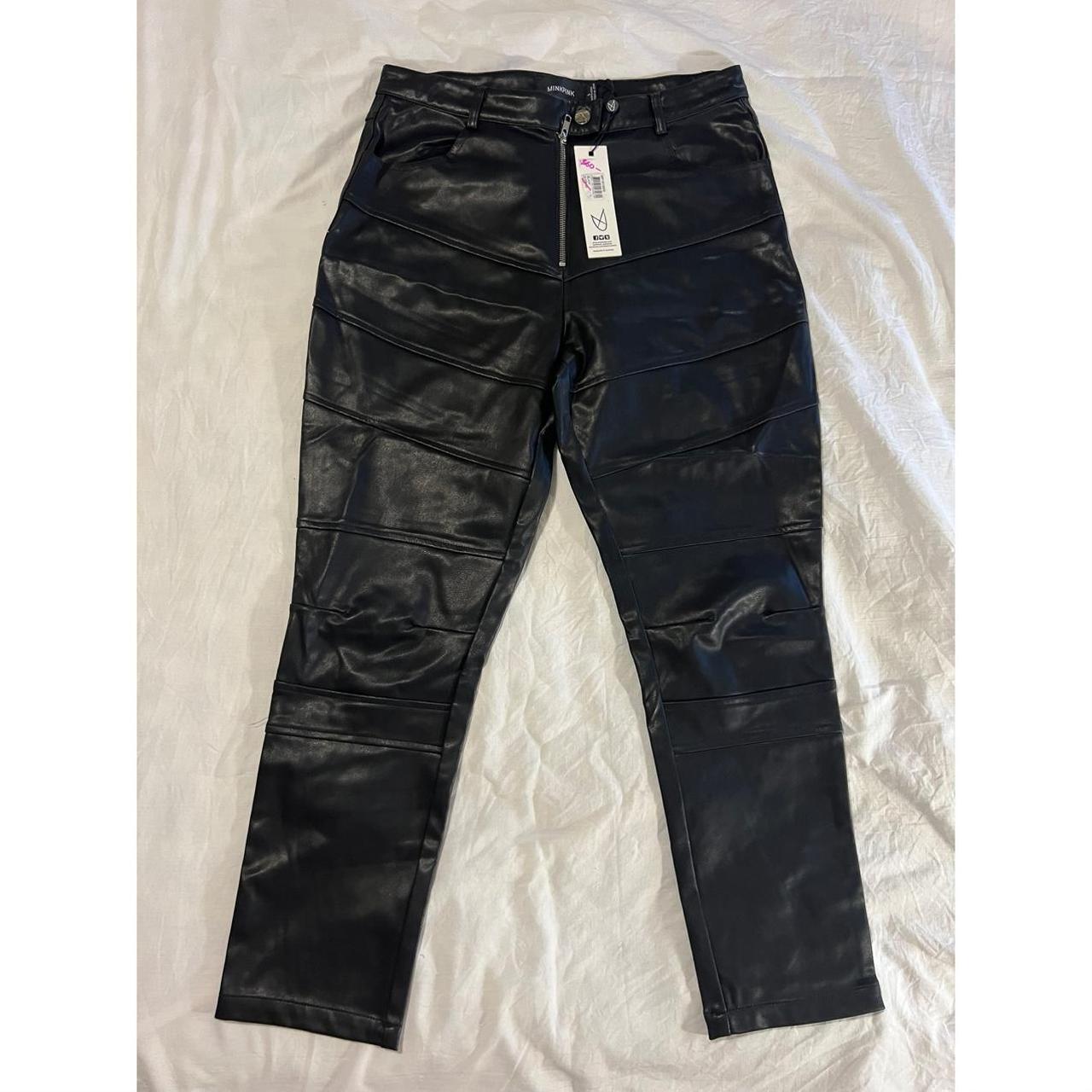 MINKPINK black faux leather style pants brand new... - Depop