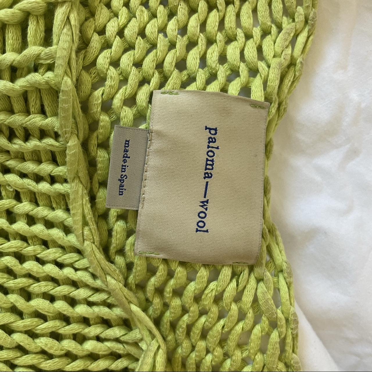 Paloma Wool line green pearl knit jumper with holes.... - Depop