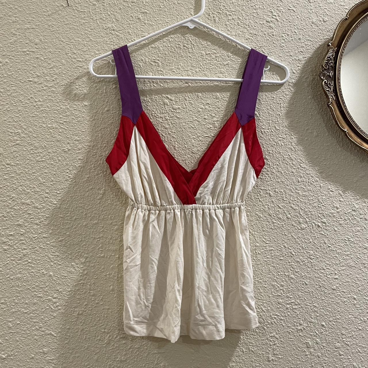 unique top, scrunched in mid section thick strap - Depop