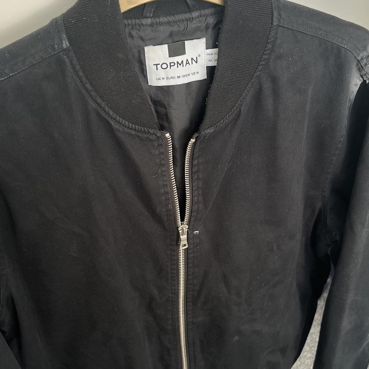 Topman Black Bomber Jacket Size UK M Classic fit,... - Depop