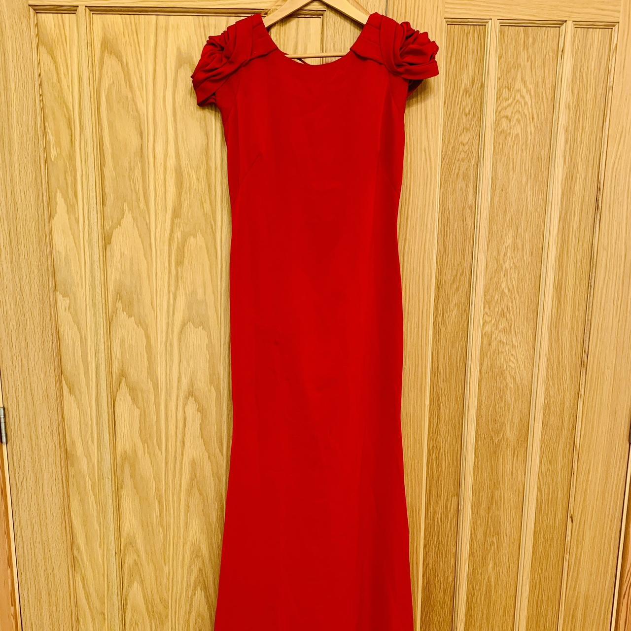 JS collections red evening gown, worn once - Depop