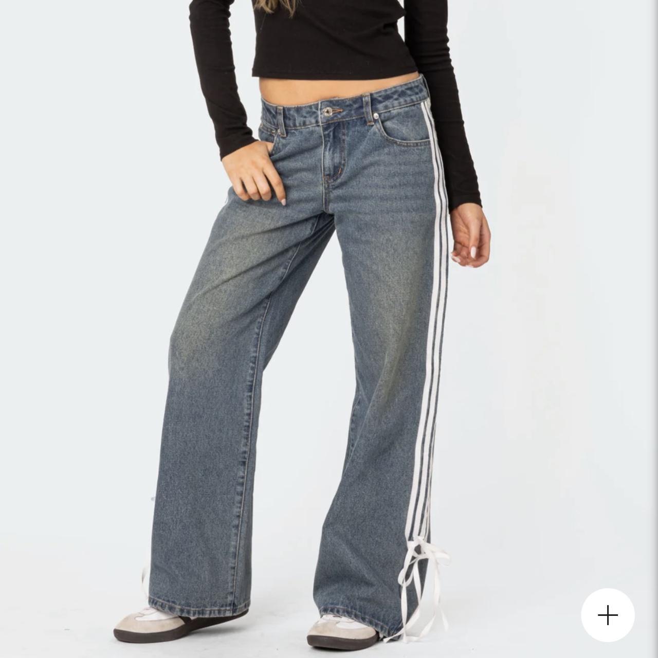 Edikted low rise ribbon jeans SIZE XS NEW WITH TAGS... - Depop