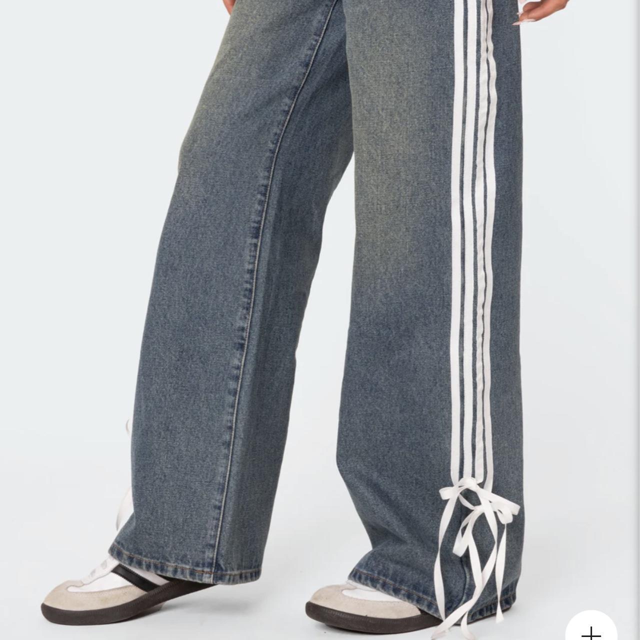 Edikted low rise ribbon jeans SIZE XS NEW WITH TAGS... - Depop