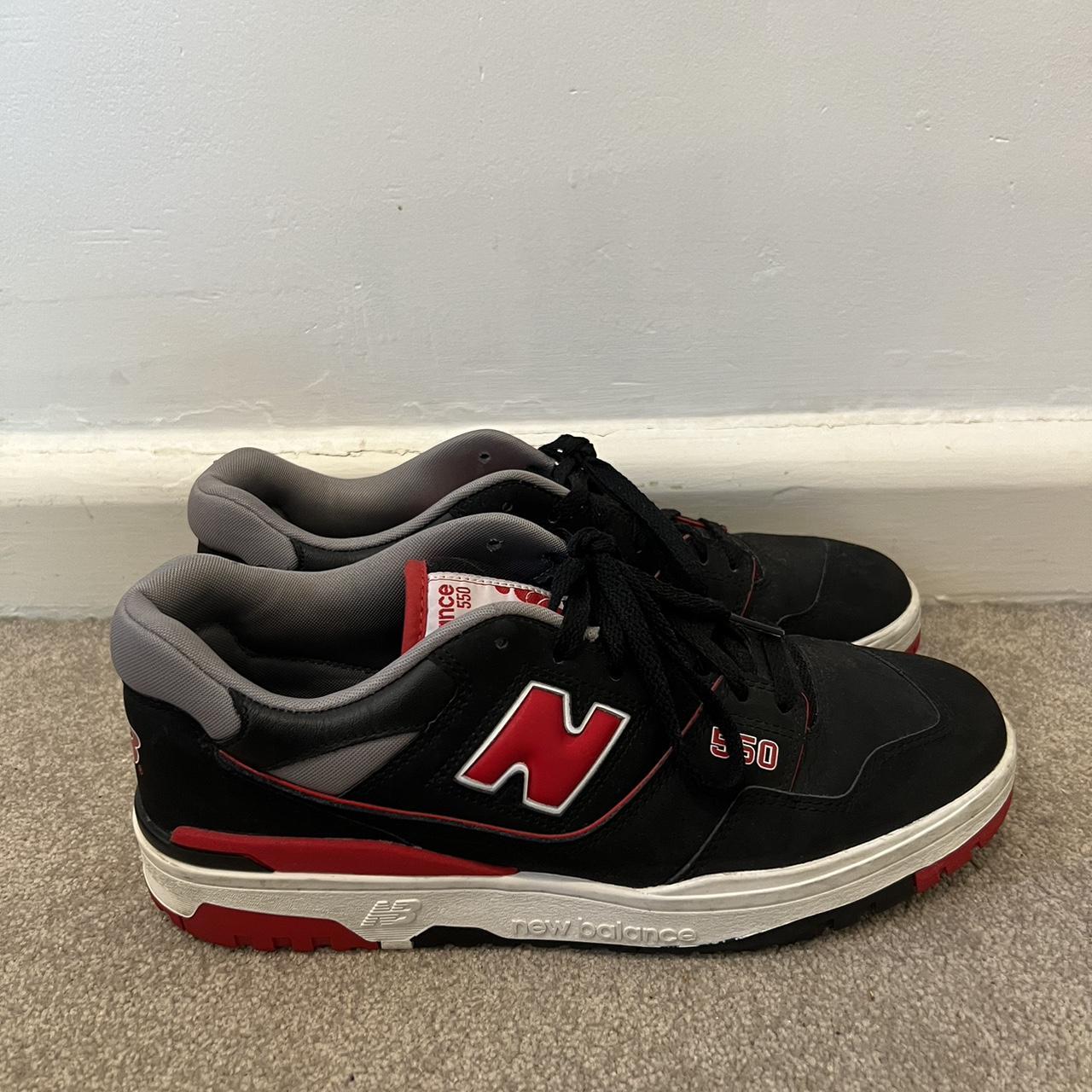 New Balance 550 Black and Red US: 11 Like new -... - Depop