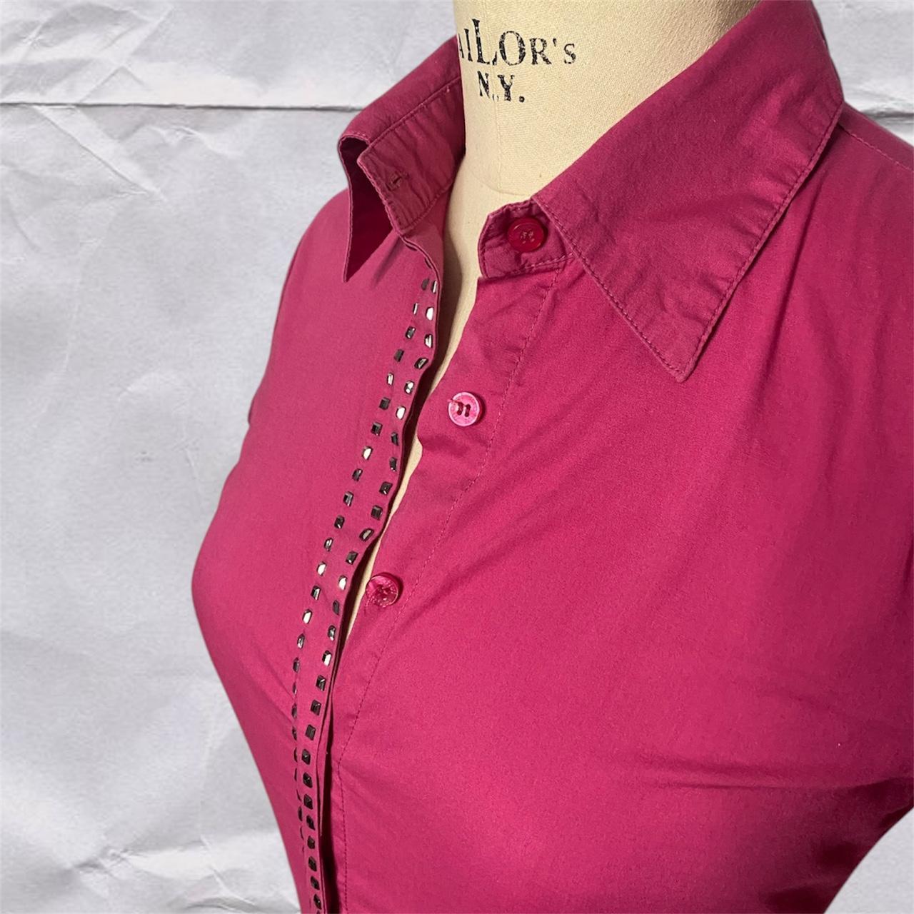 nostalgic y2k fitted shaping blouse in pink with... | Depop