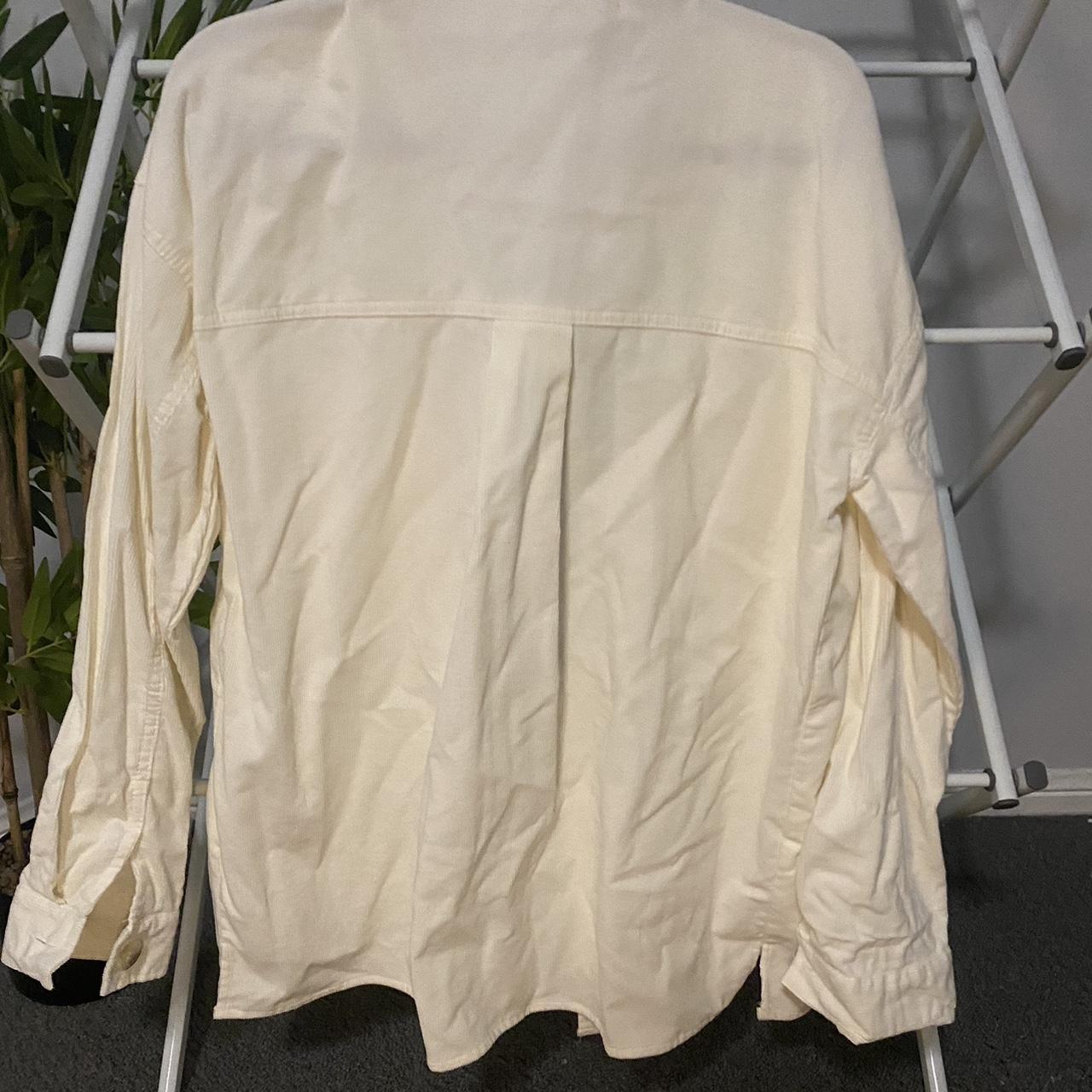 Dotti white oversized flannel Size 8 - oversized... - Depop