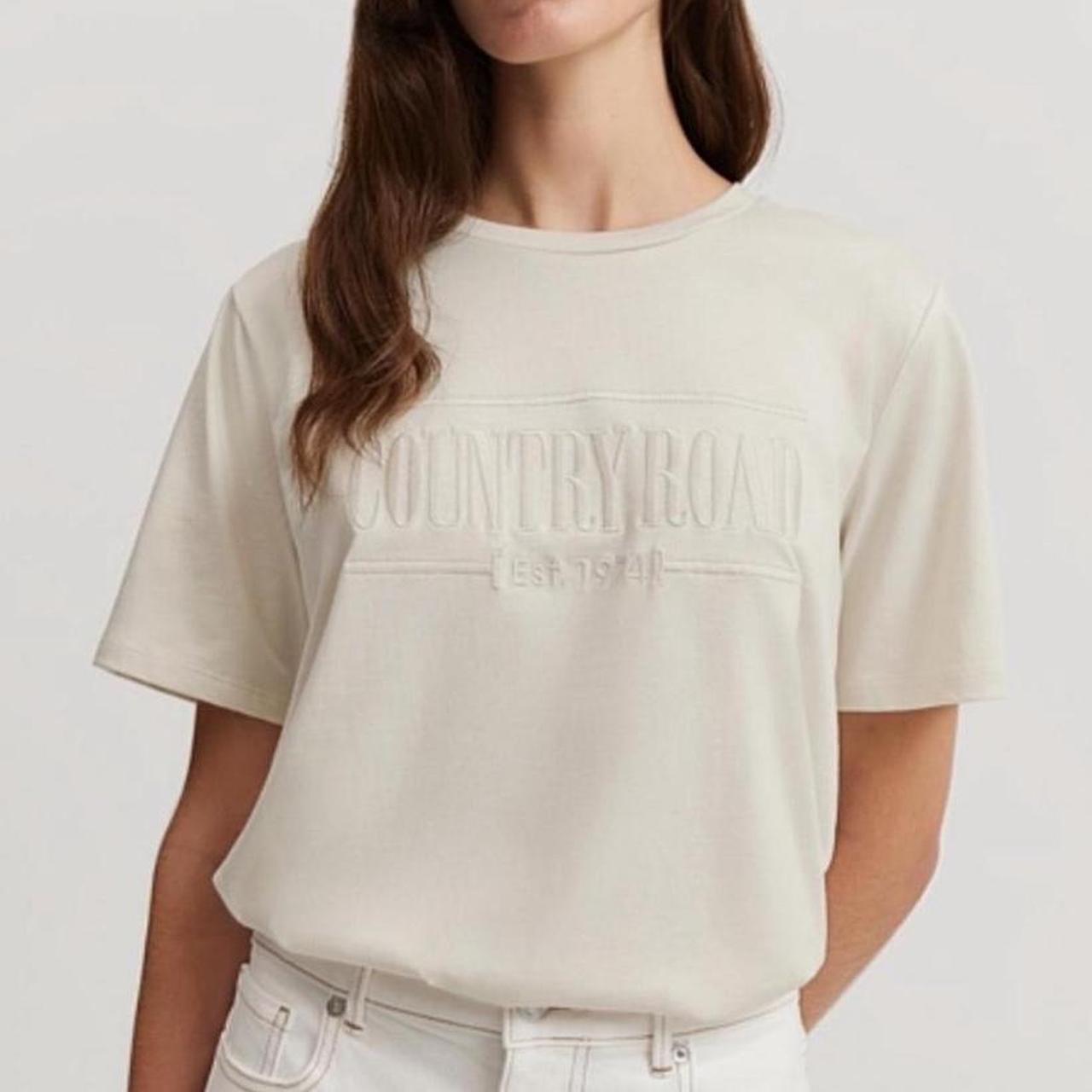 Country Road Tee. Colour cloud. Size small. Repop... - Depop