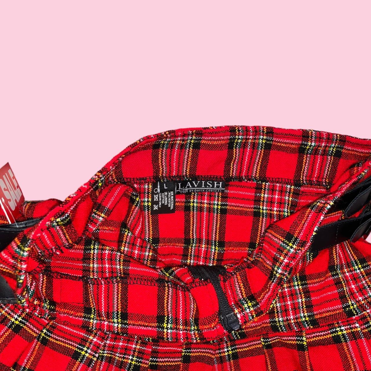 BRAND NEW RAVE WONDERLAND PLAID RED AND BLACK... - Depop