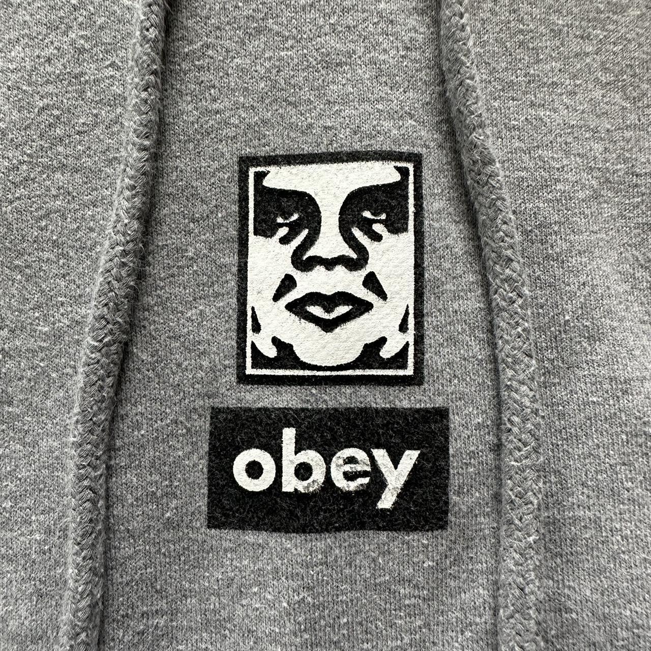Obey Men's Grey Hoodie | Depop