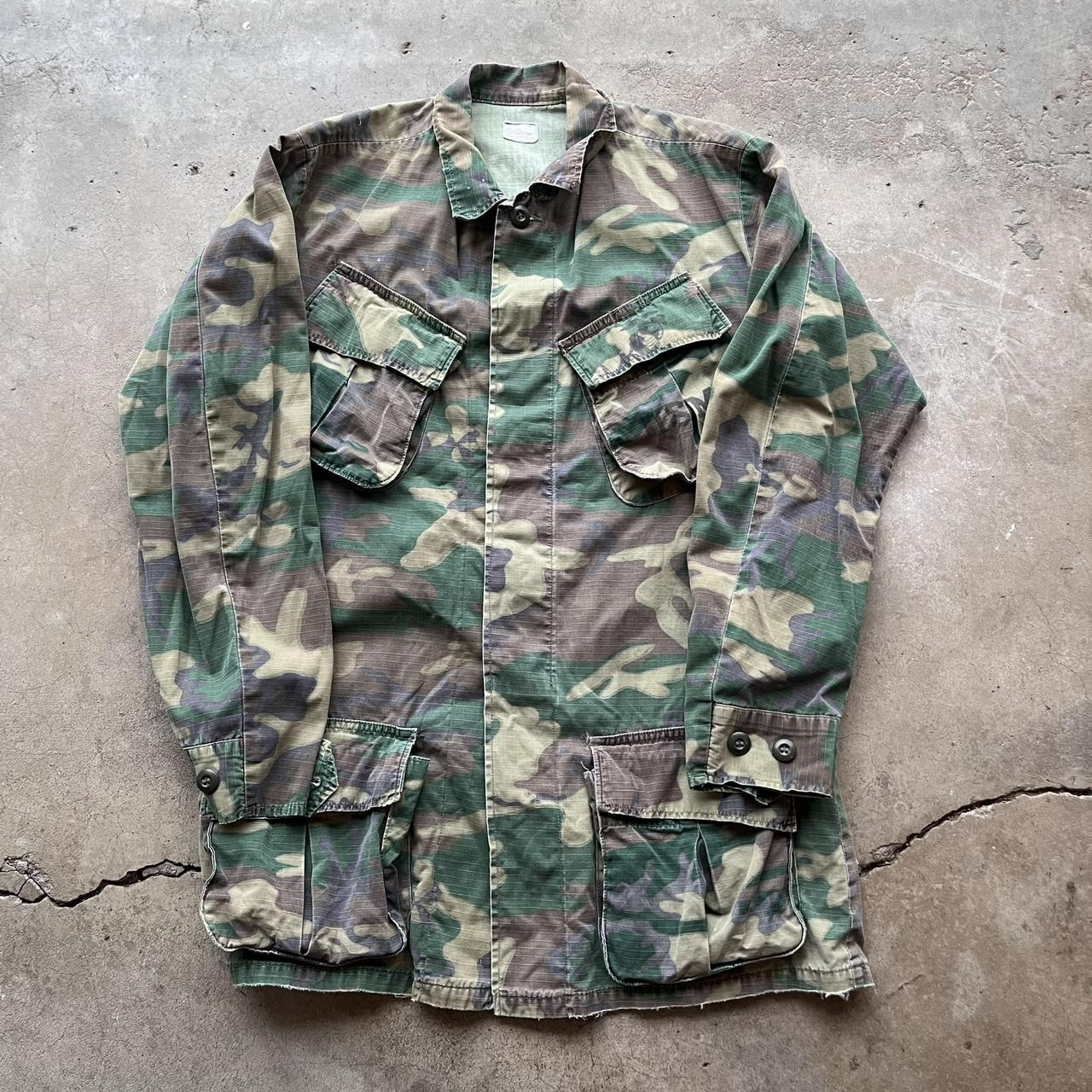 1970s Vintage USMC Military Slant Pocket Jacket.... | Depop