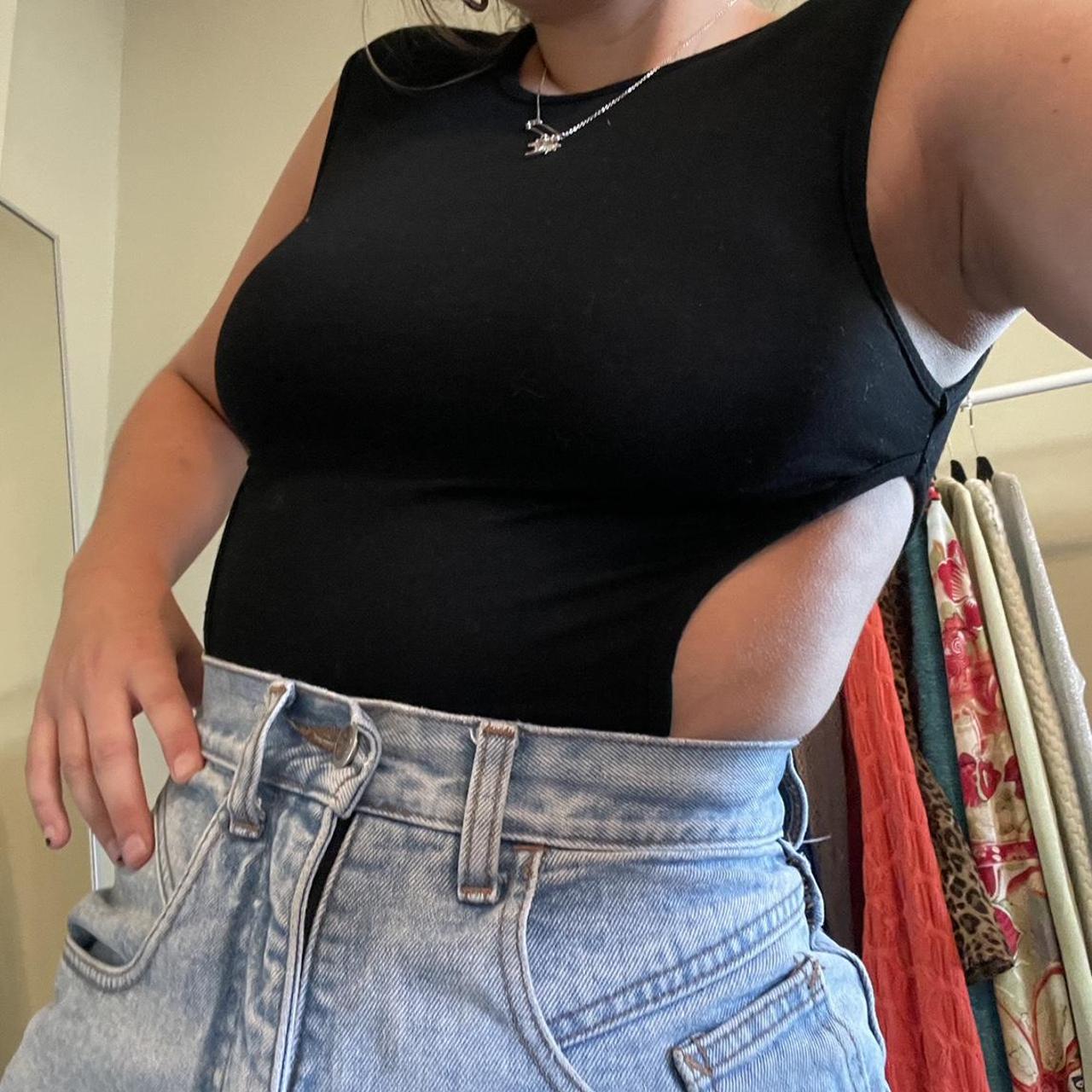 cut out body suit super funky and cute just don’t... | Depop