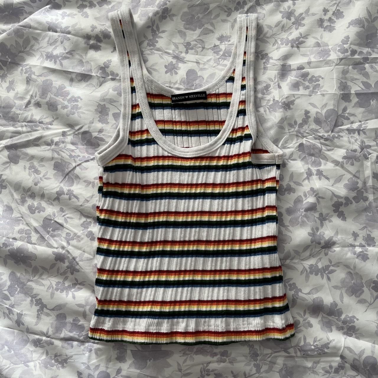 brandy melville striped tank top repop great... - Depop