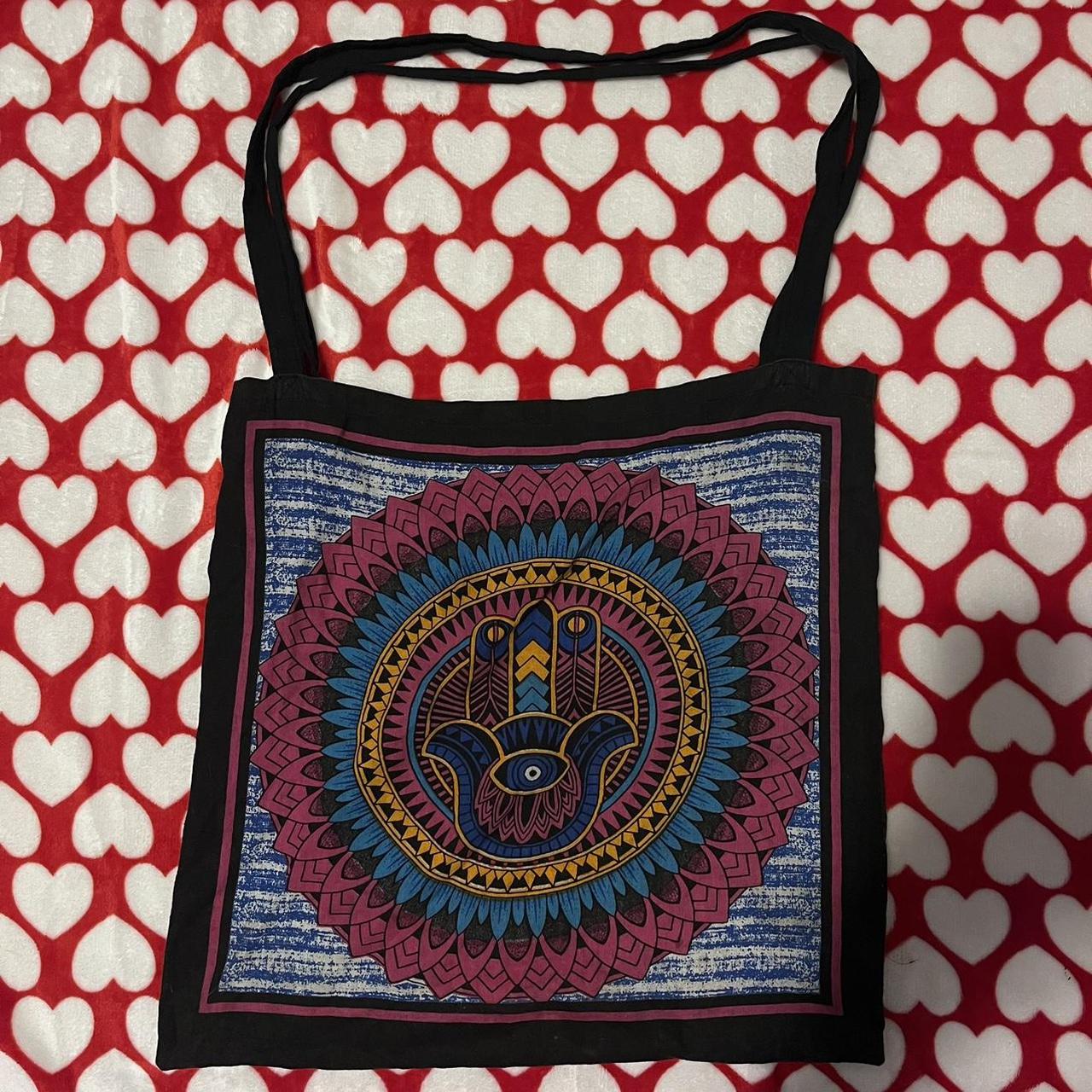 hamsa hand tote bag purchased from a boutique size... - Depop