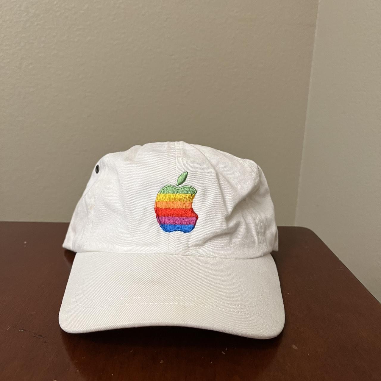 vintage apple flex fit hat has some small marks... - Depop