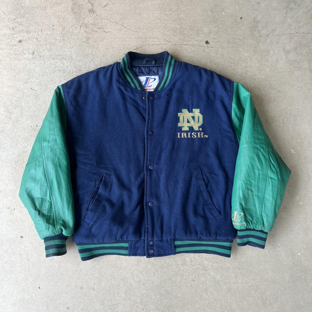 vintage Notre Dame Irish varsity jacket tagged a... - Depop