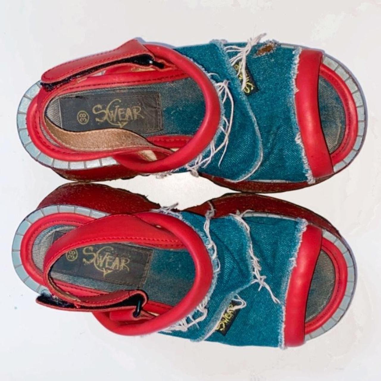 90s Rare Deadstock Swear Platform Sandals Size 38... - Depop