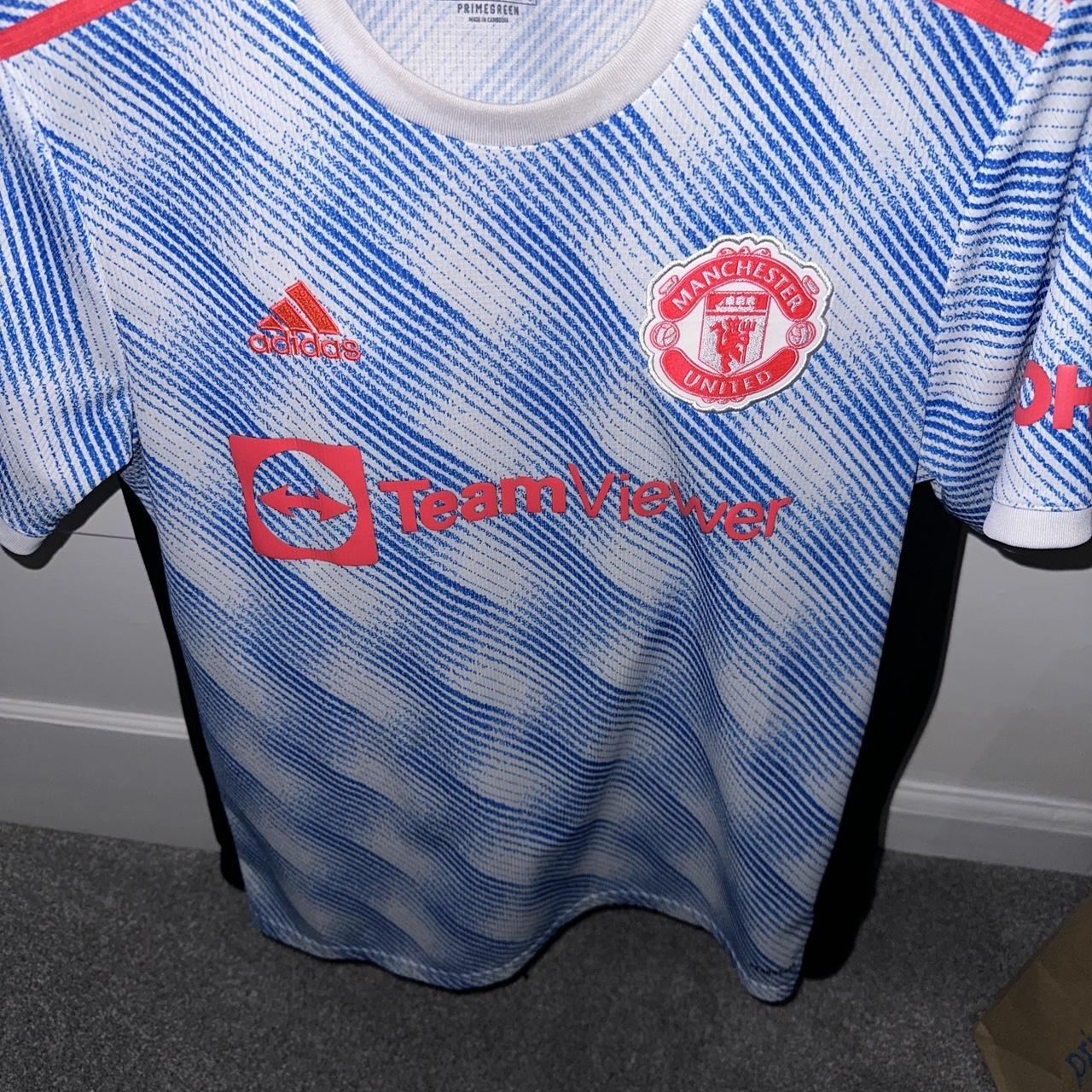 Man United blue shirt authentic size medium mens - Depop