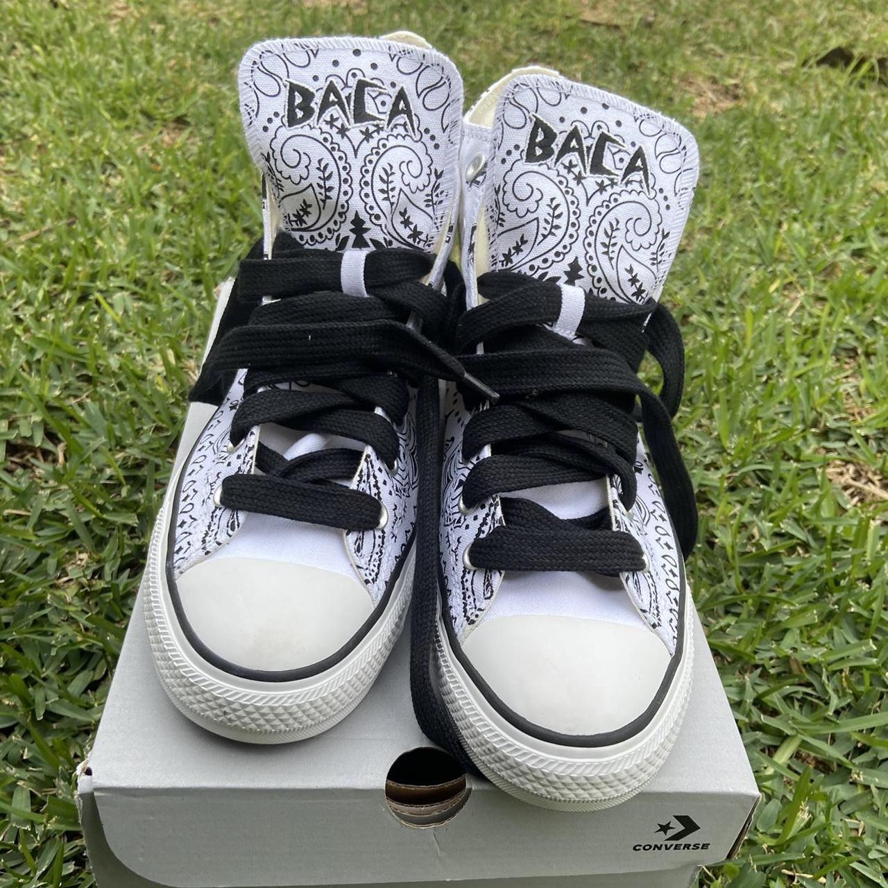 Sammy Baca Coverse CTAS Pro Hi White/Black Paisley... - Depop