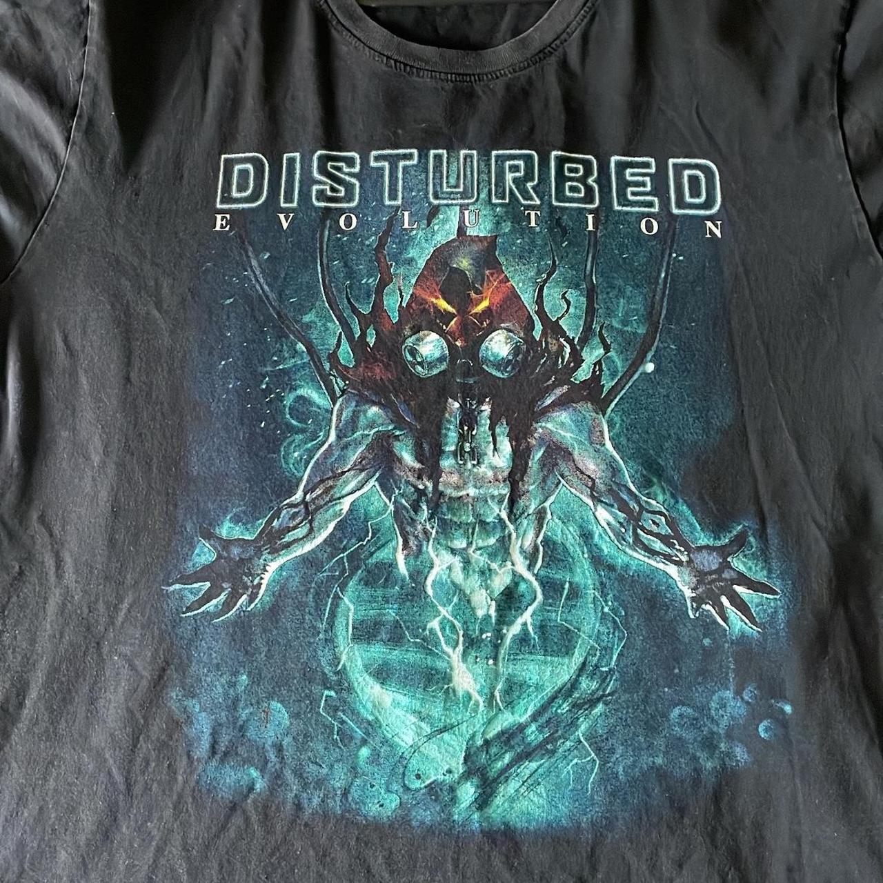 sick disturbed band tee worn once very comfy and... - Depop