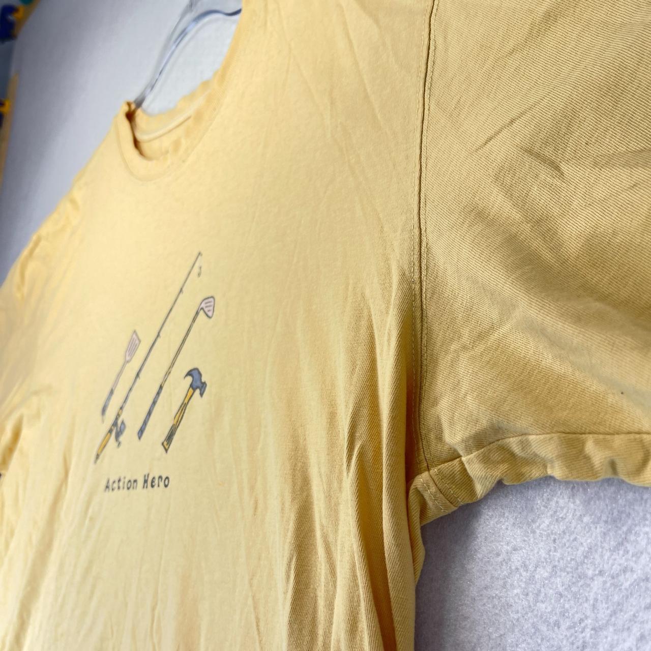 LIFE IS GOOD Mens L Yellow Action Hero Shirt Hobby... - Depop