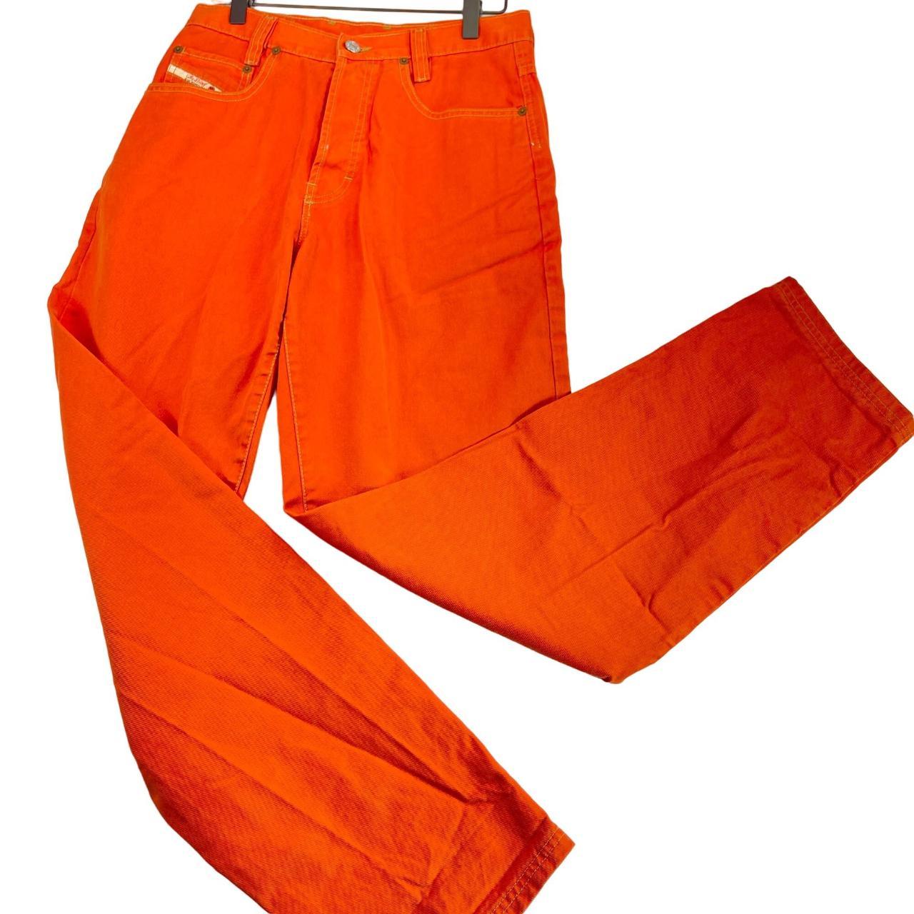 Diesel Women's Orange Jeans | Depop