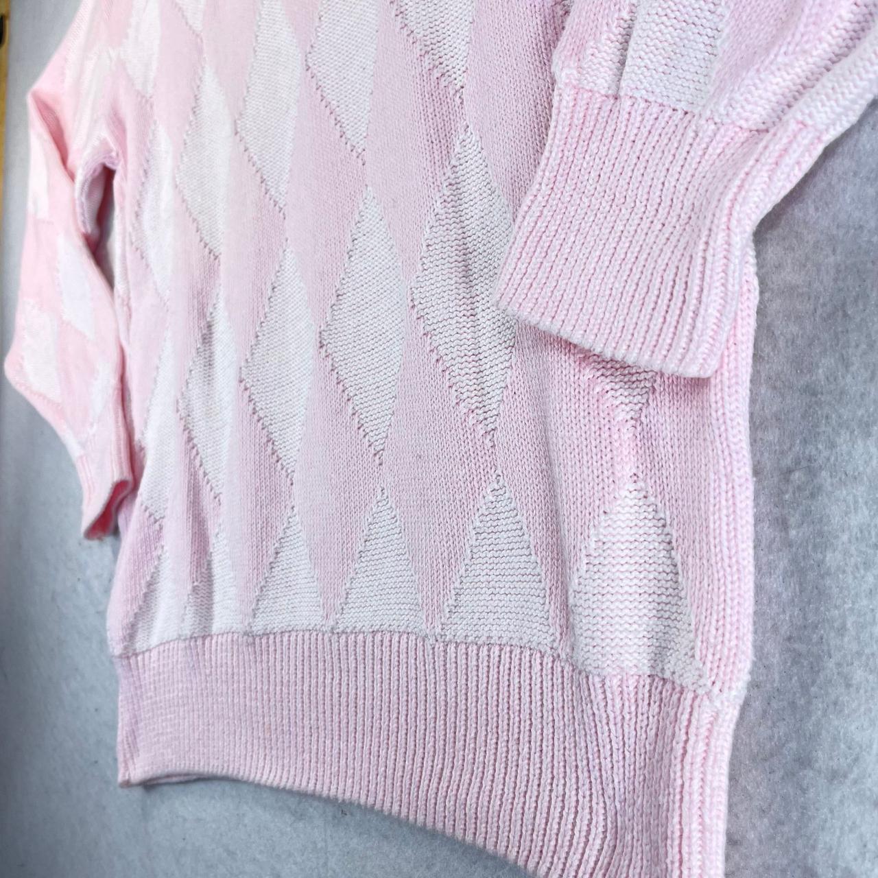 NWOT VTG LADY PICKERING Women M Pink Argyle... - Depop