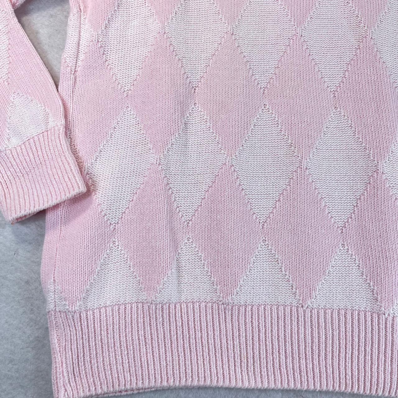NWOT VTG LADY PICKERING Women M Pink Argyle... - Depop