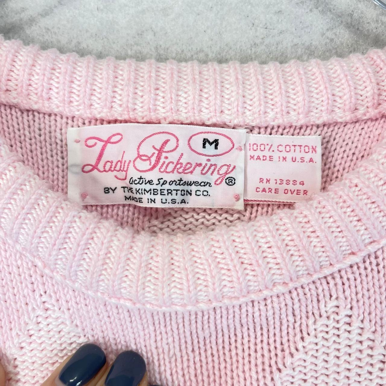 NWOT VTG LADY PICKERING Women M Pink Argyle... - Depop