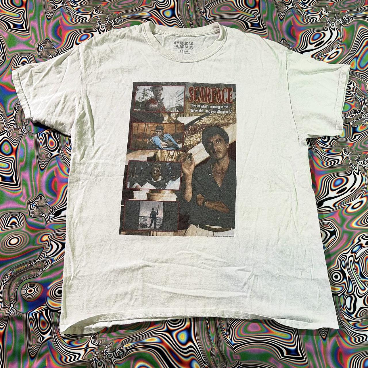 Sick ass Scarface film collage tee. Great condition... - Depop