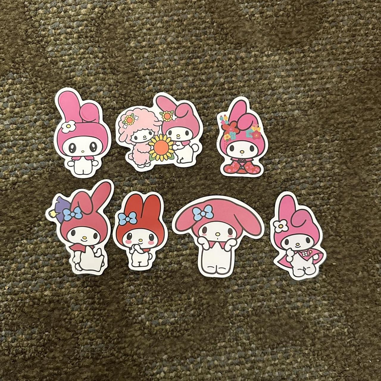 - -my melody stickers -quarter for size reference... - Depop