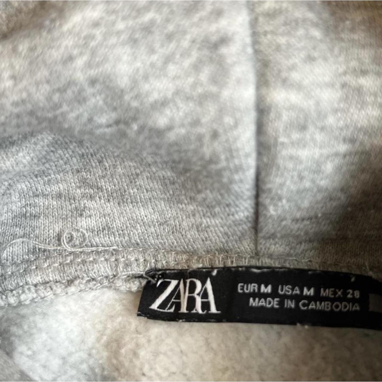 ZARA gray hoodie Scrunch detail on bottom Size... - Depop