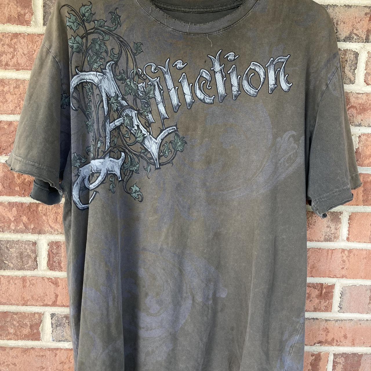 Affliction tree of death all over print t shirt... - Depop