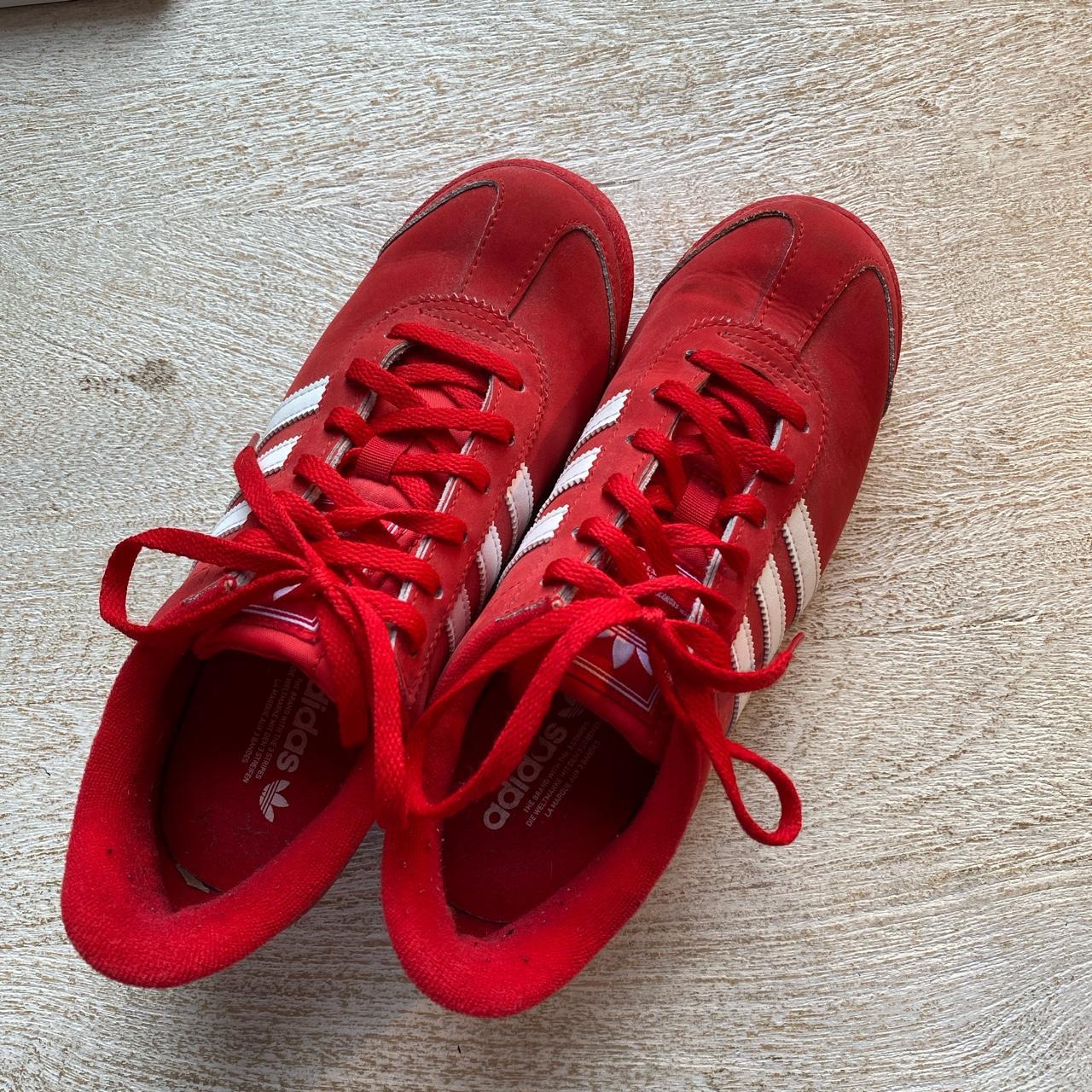 Adidas red Samoa sneakers, men’s size 5/women’s size... - Depop