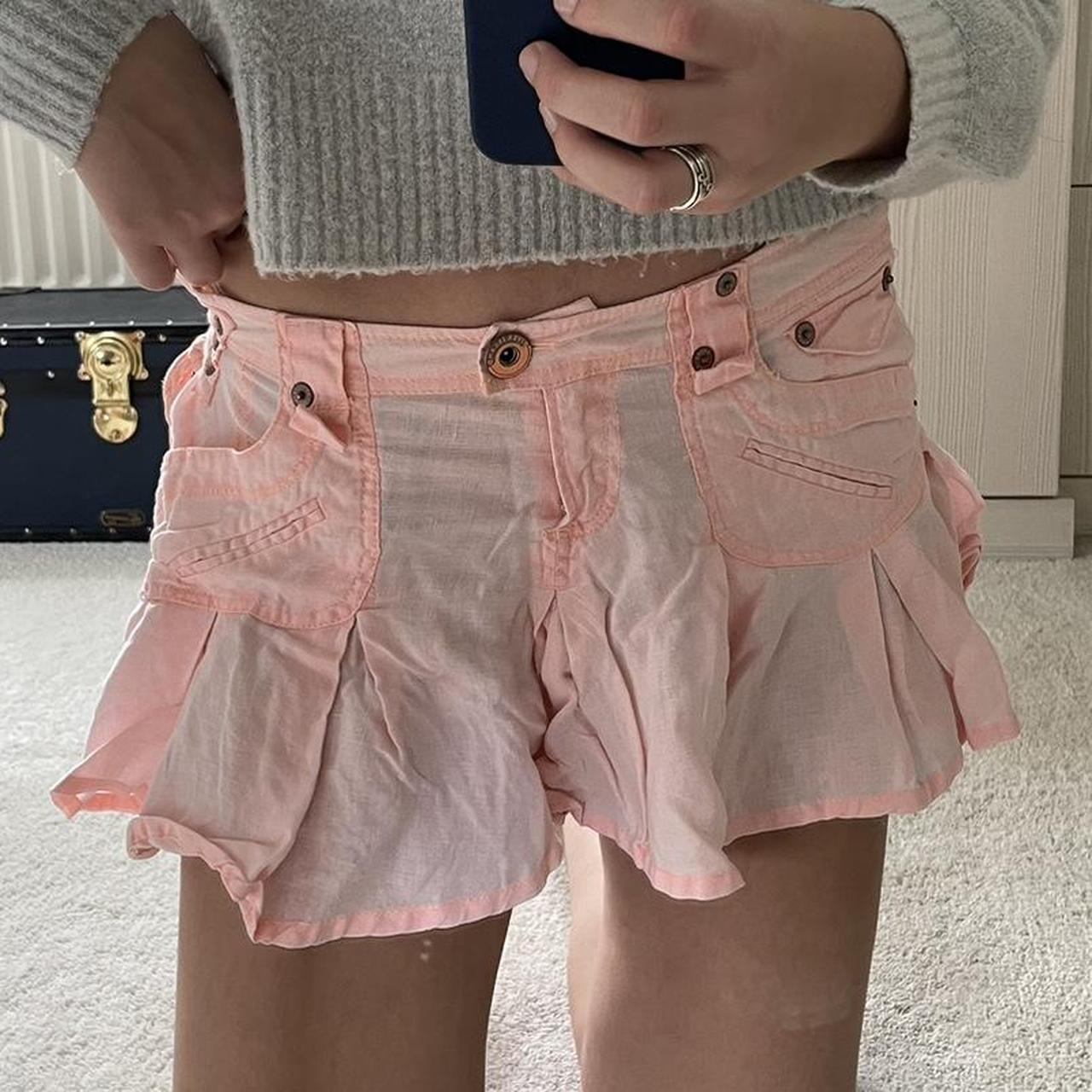 Pink low waisted mini skirt Size 12 Super cute for... - Depop